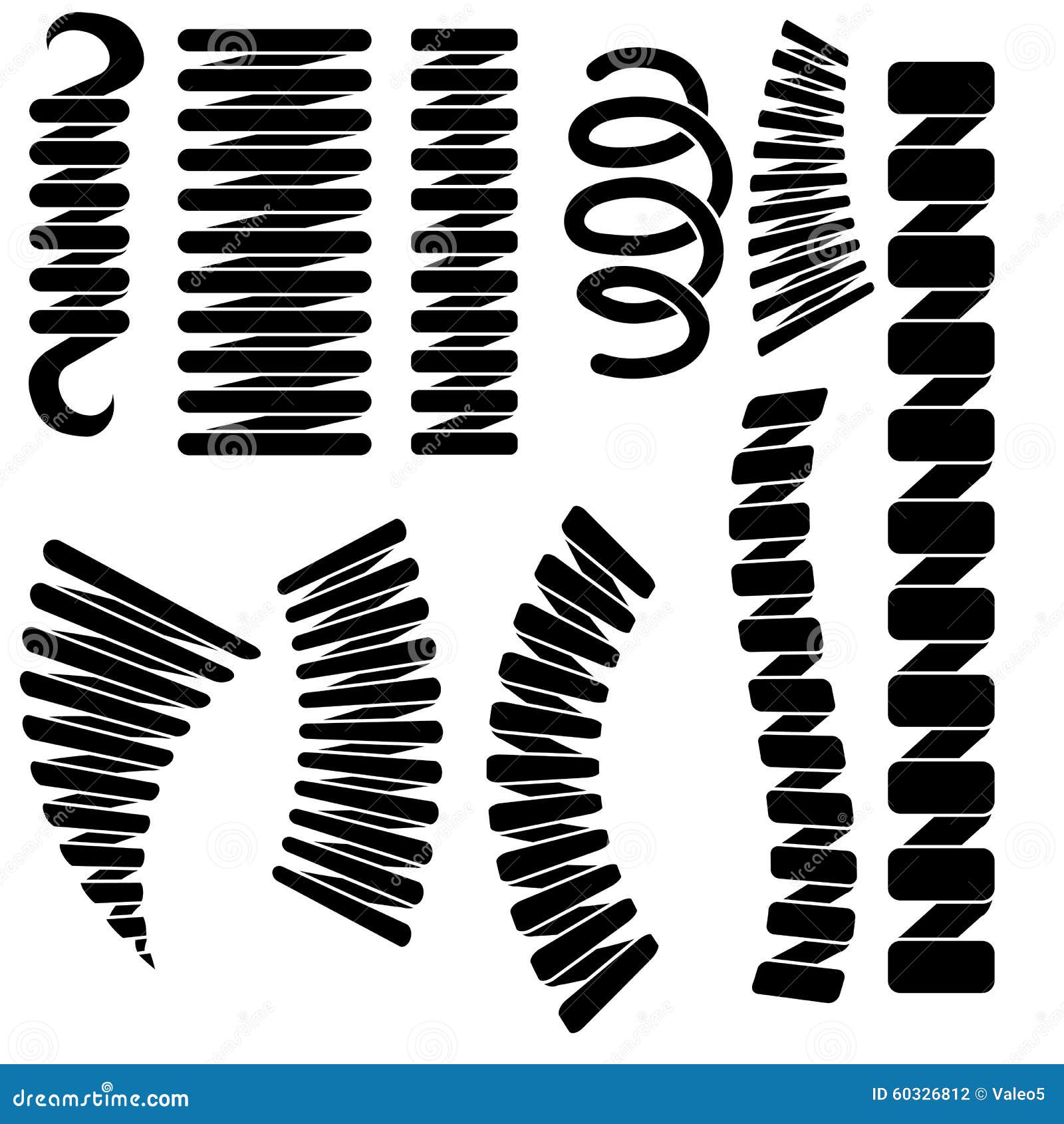 Set of Springs Silhouettes stock vector. Illustration of short - 60326812