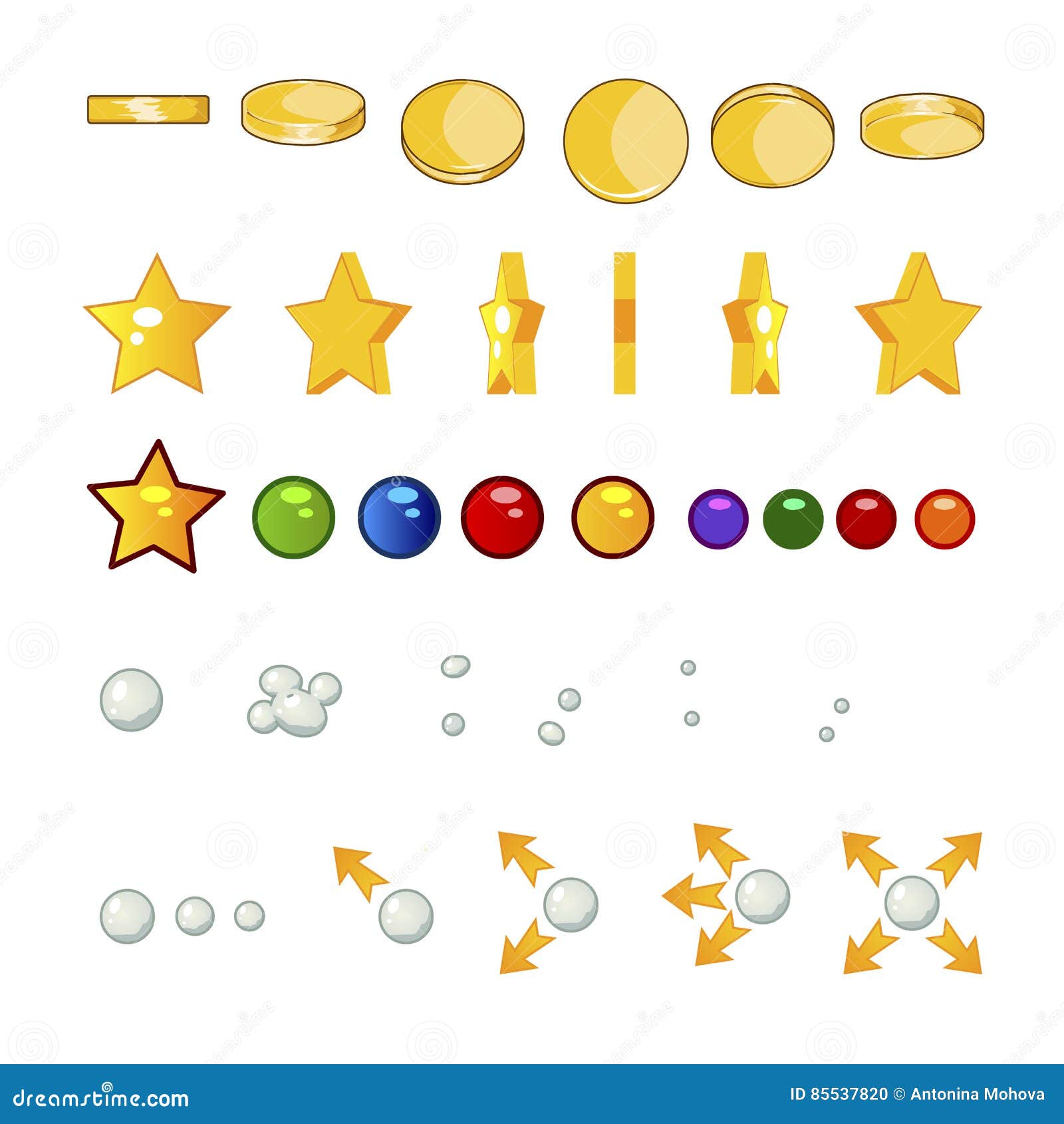 A set of sprites for games stock vector. Illustration of snow - 85537820