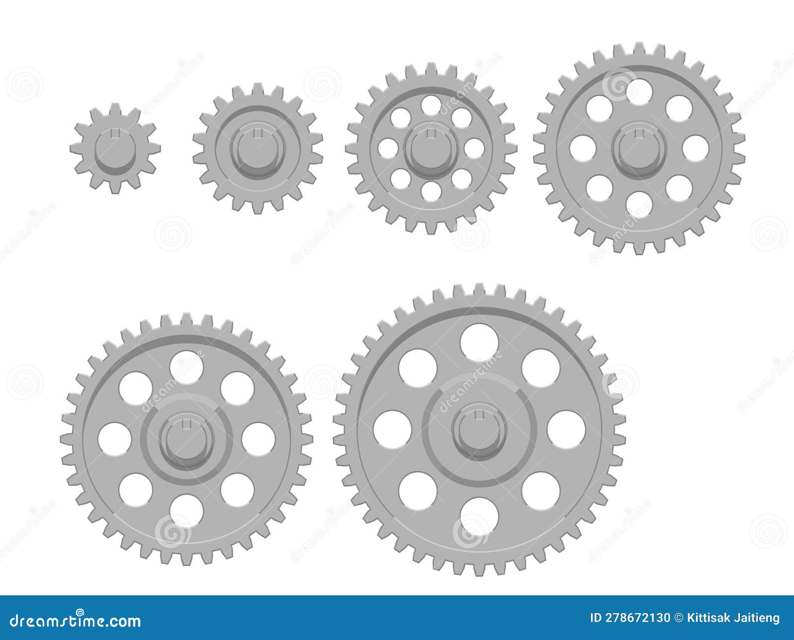 Set of Spur Gear on White Background Stock Vector - Illustration of ...