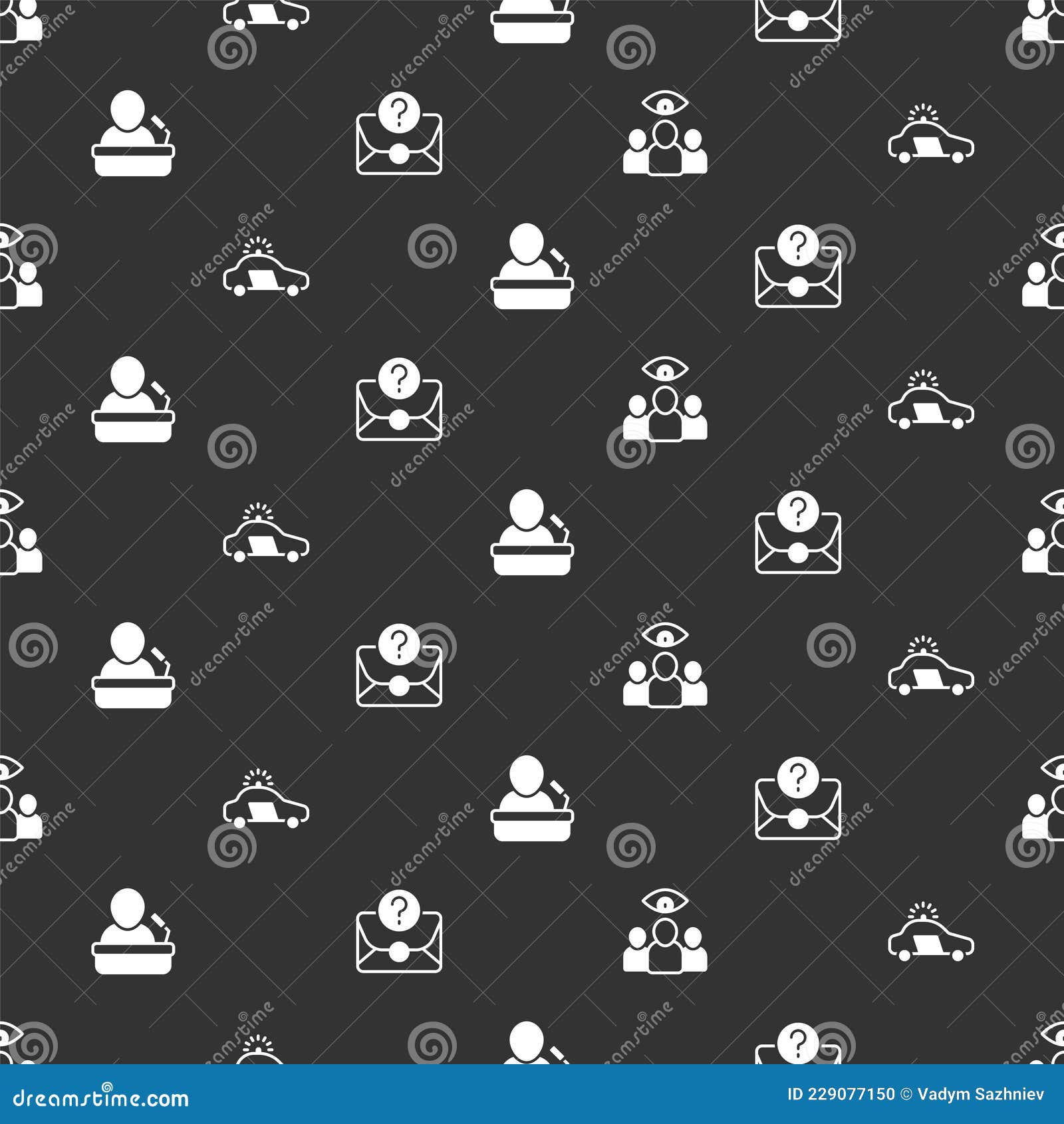 Set Spy, Agent, Police Car and Flasher, Speaker and Envelope with ...