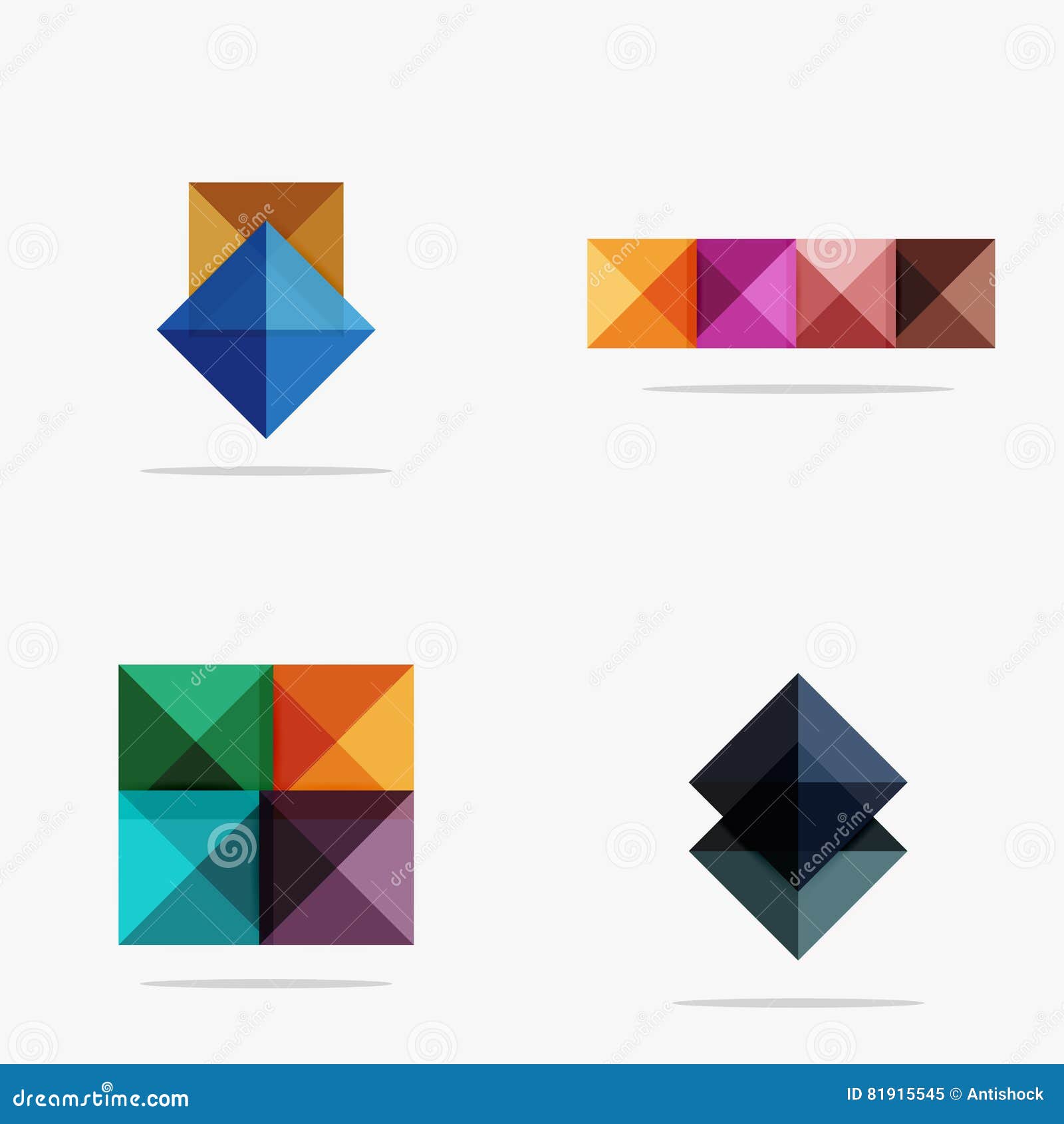 Set of Square Abstract Backgrounds or Infographics for Content Stock ...