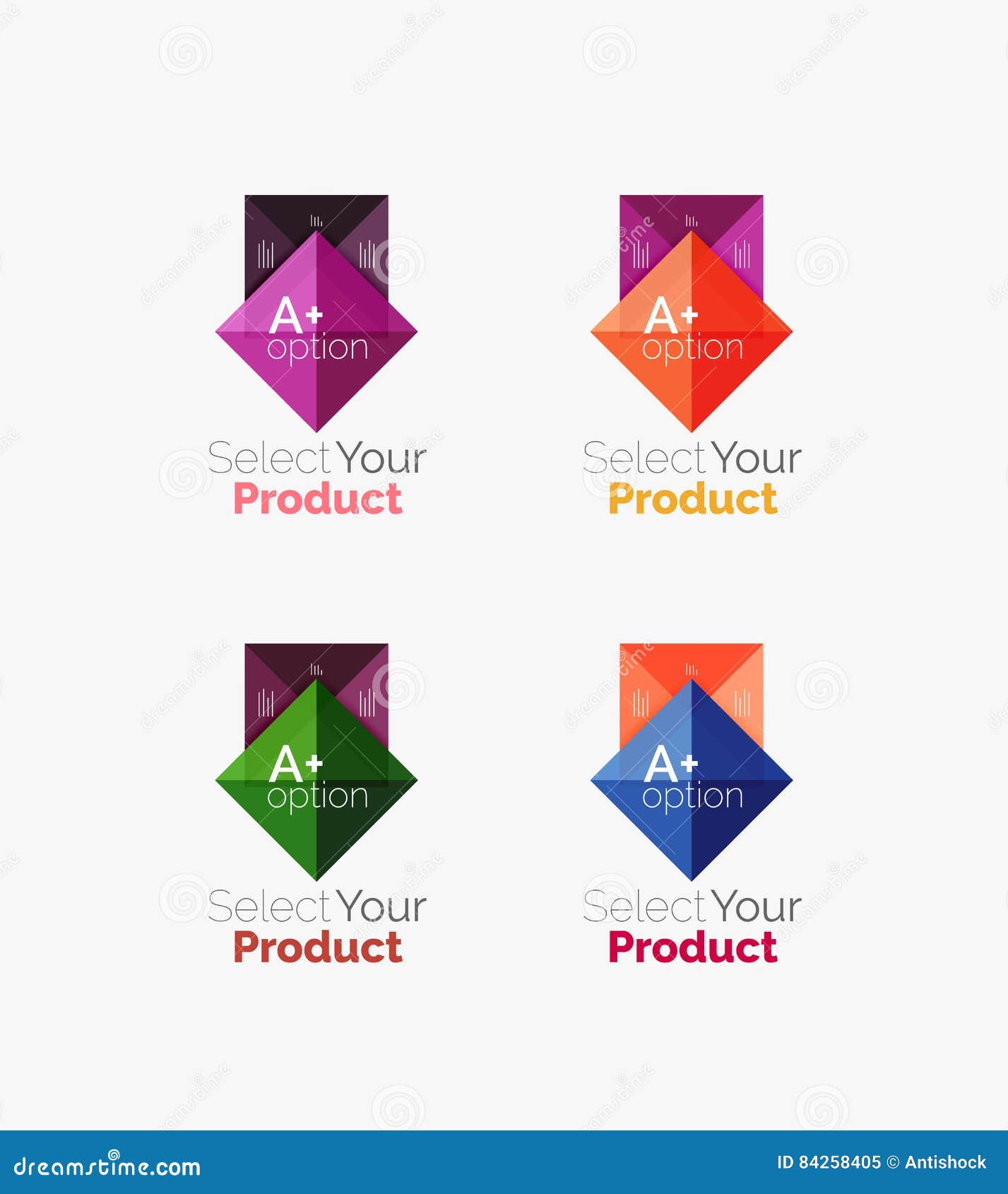 Set of Square Abstract Backgrounds or Infographics for Content Stock ...