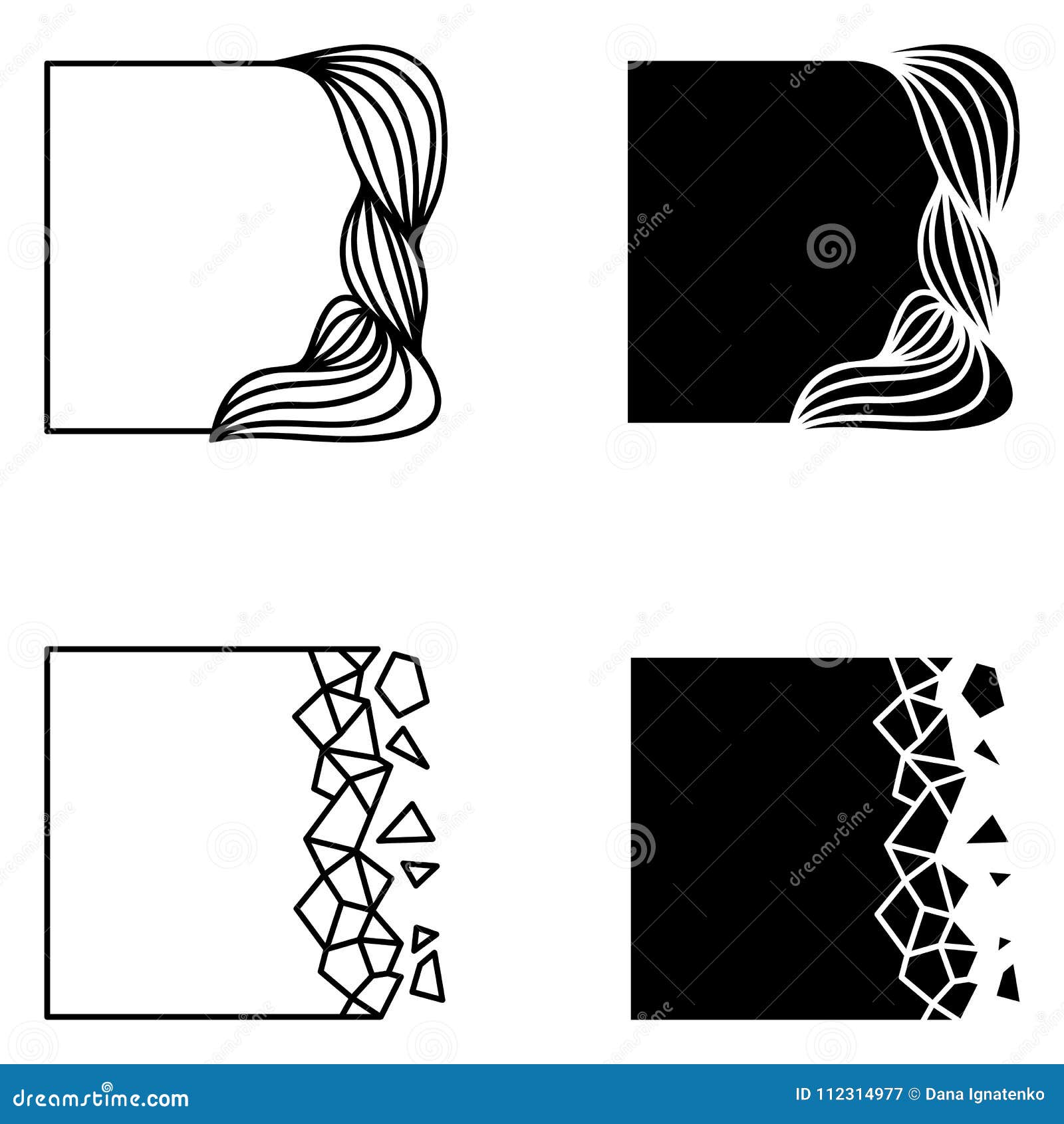Set of Square Abstract Logo Elements. Stock Vector - Illustration of ...