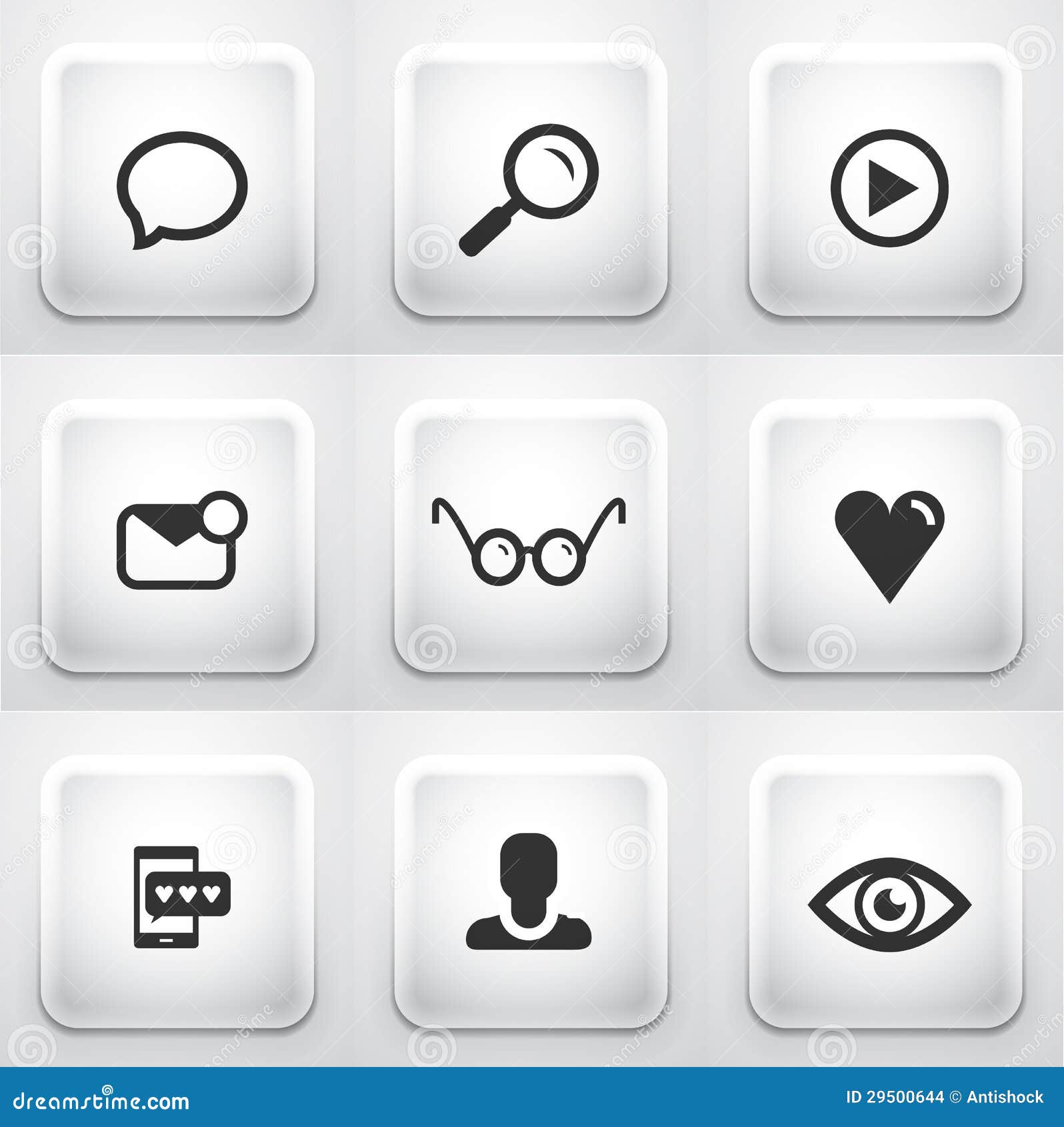 Set of Square Application Buttons: Web Stock Illustration ...