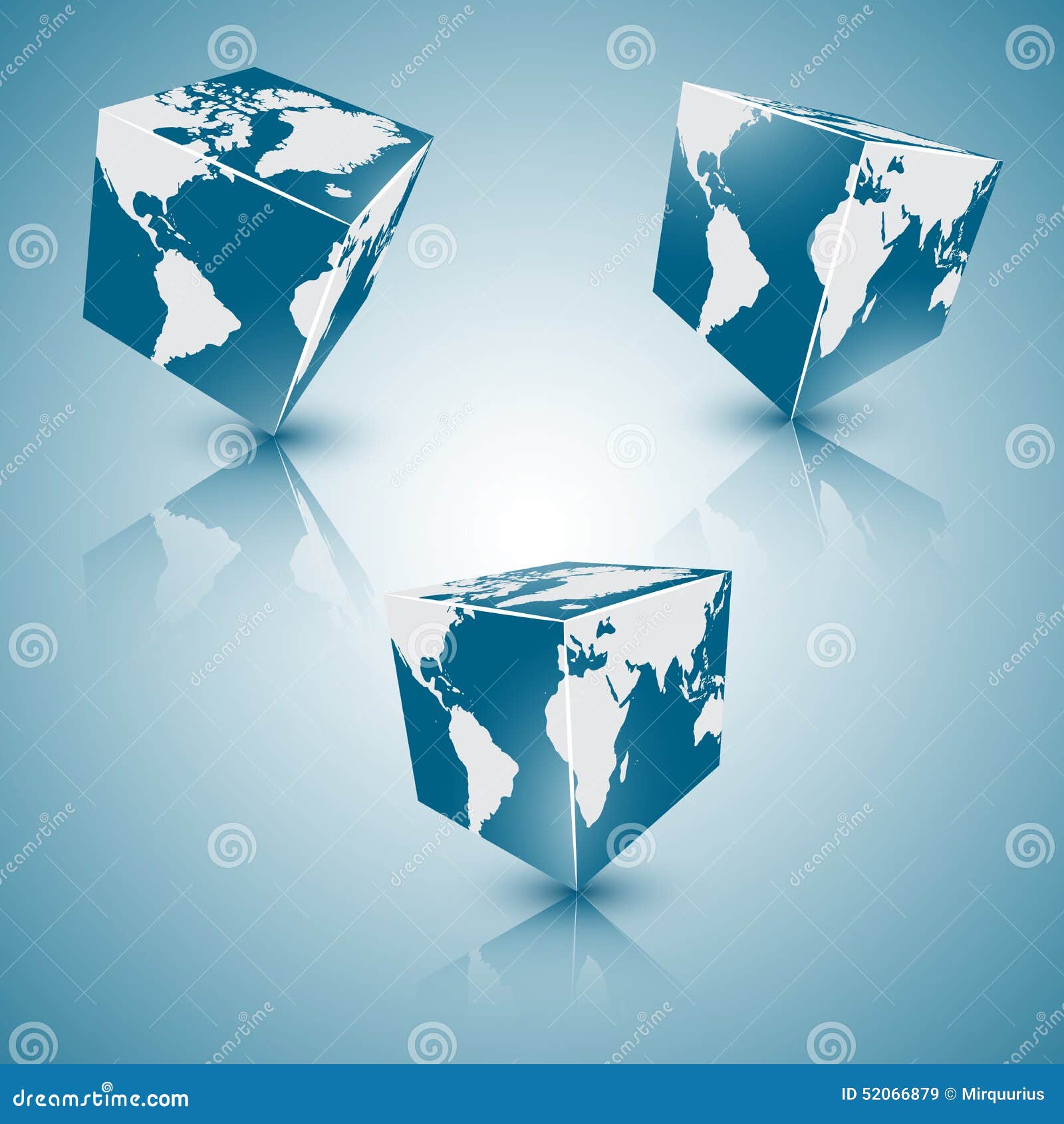 Set of Square Blue Abstract Planet of Earth, Eps 10. Stock Vector ...