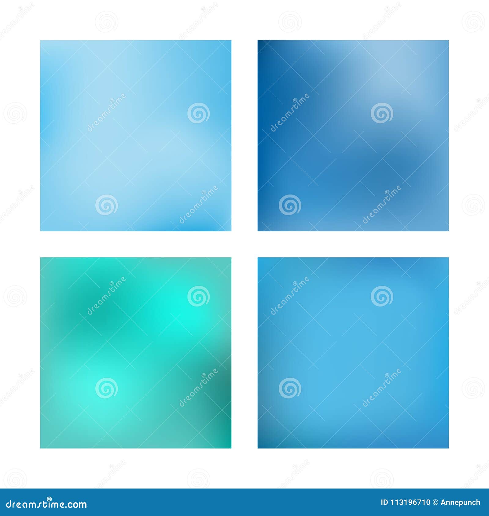 Set of Square Blurred Backgrounds. Blurry Textures of Blue Shades Stock ...