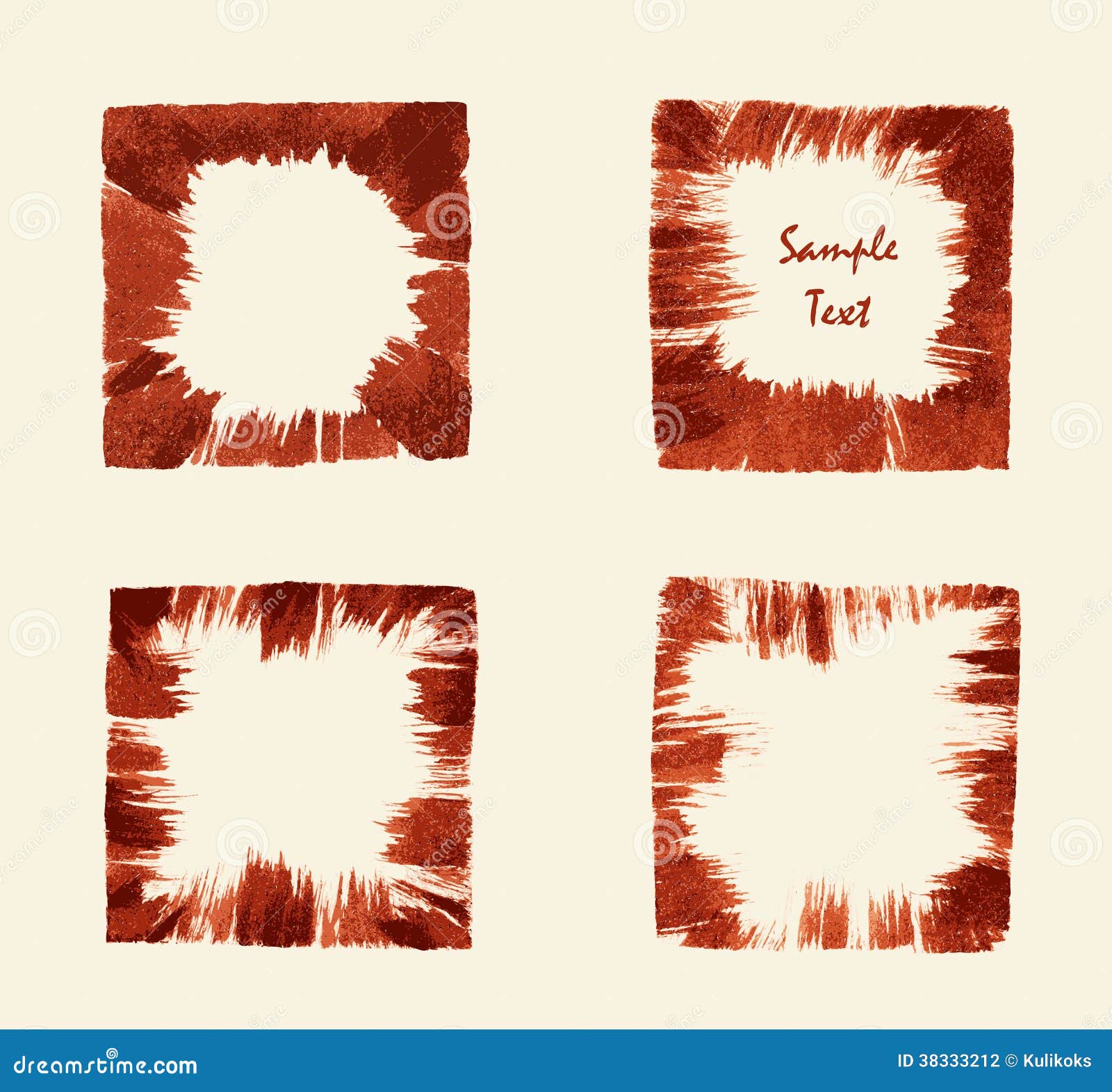 Set Square Border Frame from Handmade Brush Stock Illustration ...