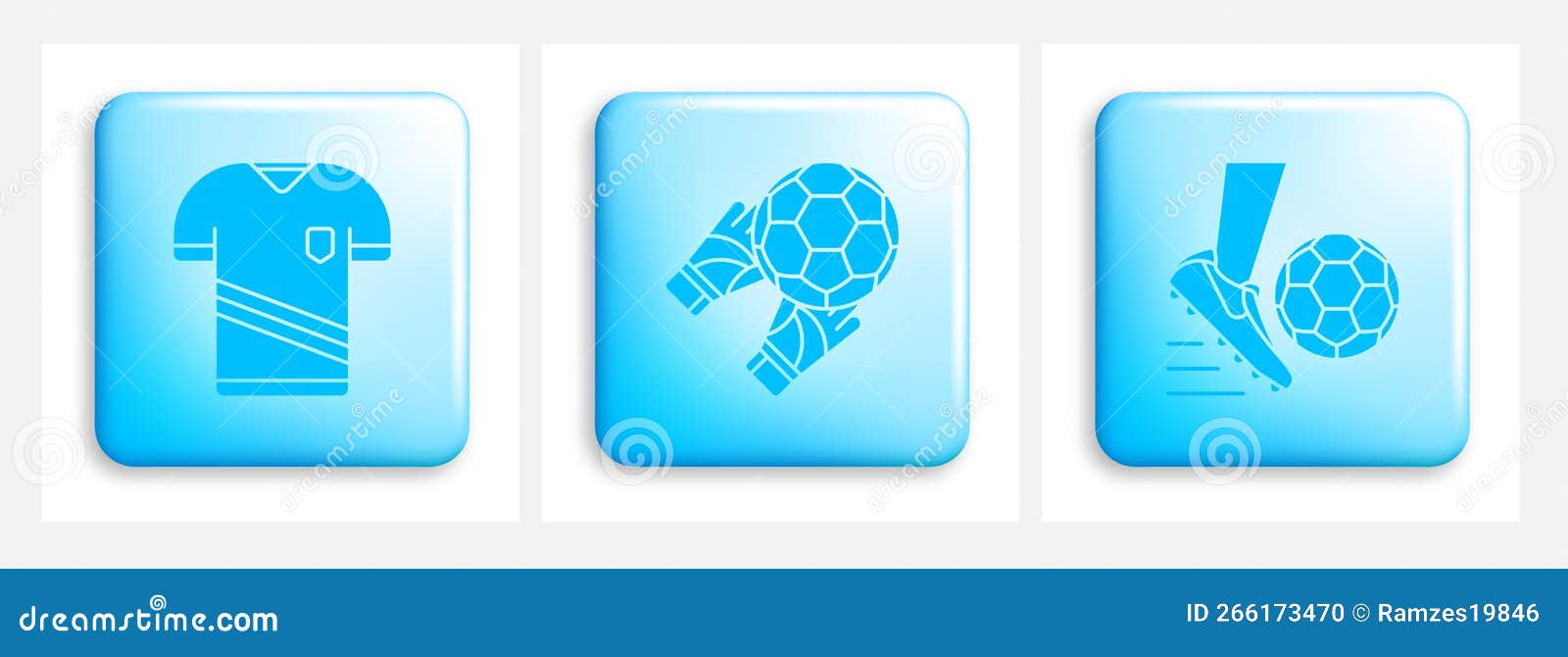 Set of Square Buttons with Soccer Sport Icons. Player Uniform, Game ...