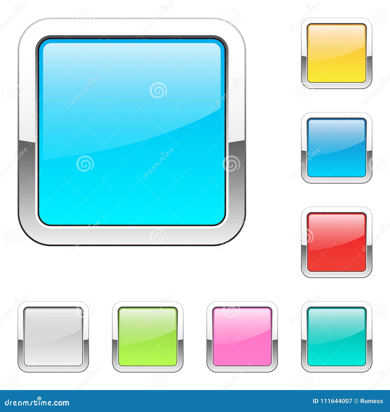 Set of Square Buttons. Vector Illustration Stock Vector - Illustration ...