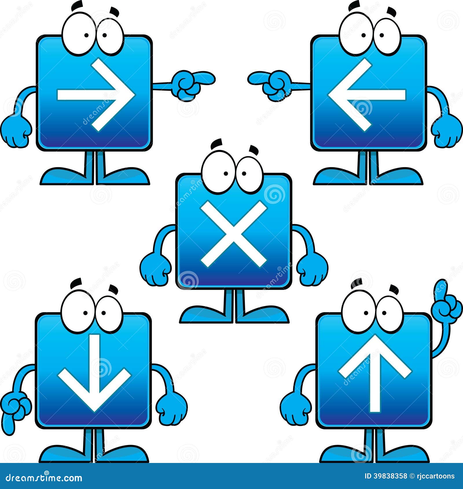 Set of Square Cartoon Arrow Buttons Stock Vector - Illustration of ...