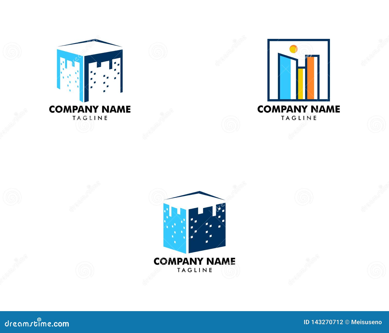 Set of Square City Logo Vector Icon Stock Vector - Illustration of ...