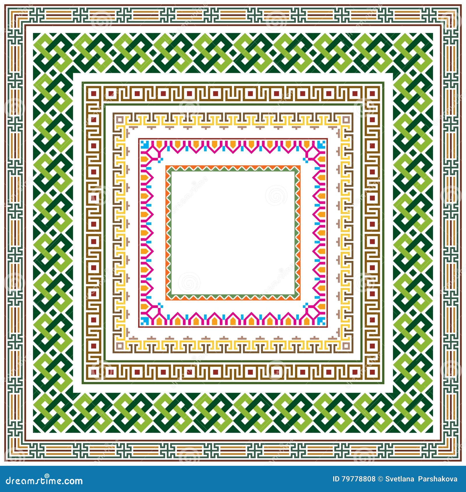 Set of Square Color Geometric Borders. Stock Vector - Illustration of ...