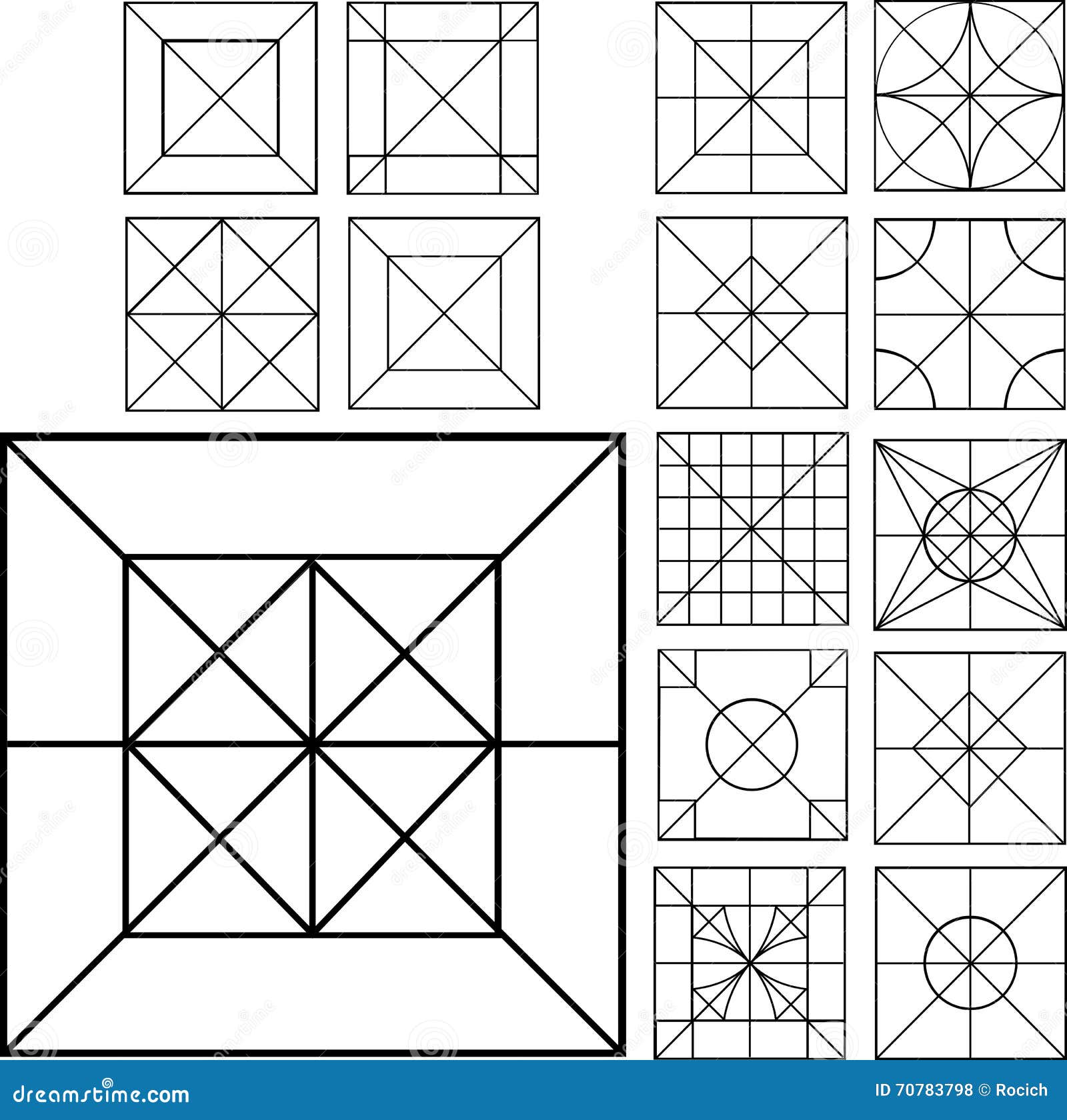 Set of Square Dingbats stock vector. Illustration of emblematic - 70783798
