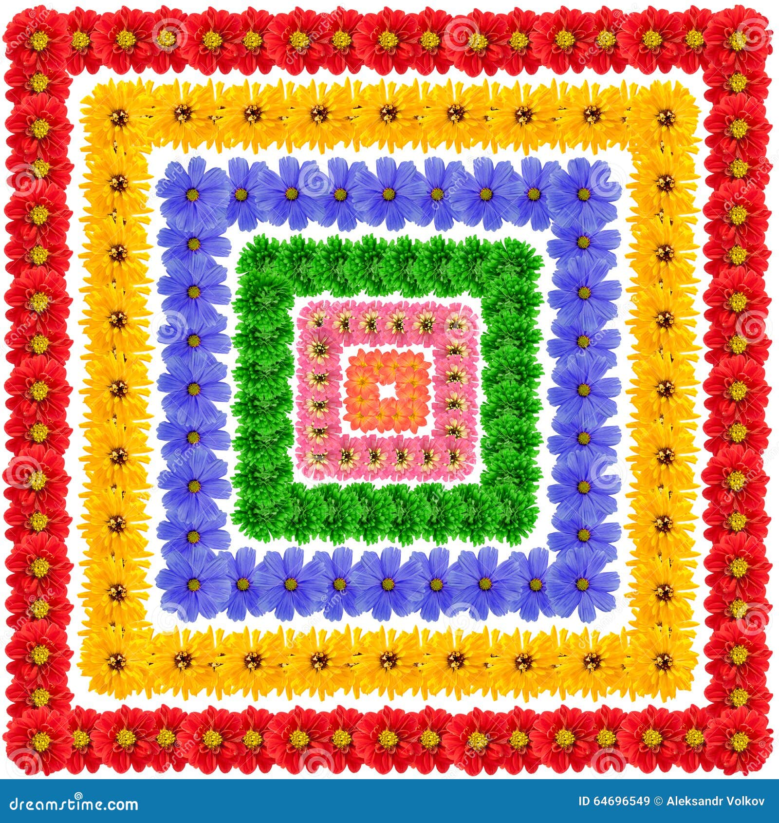 Set of Square Floral Elements Stock Image - Image of orange, pattern ...