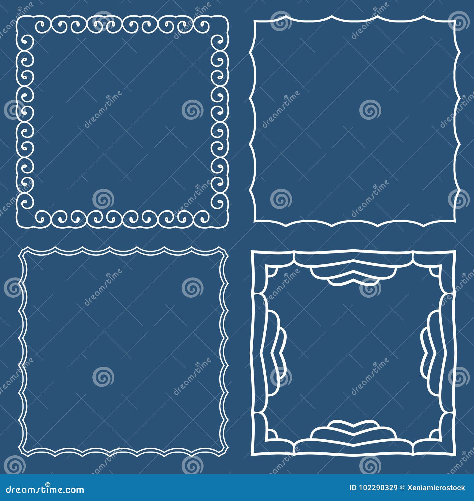 Set Square Frame with Wave. Stock Vector - Illustration of collection ...