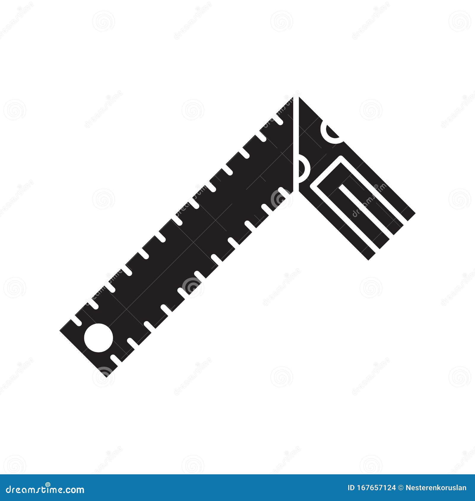Set square glyph icon stock illustration. Illustration of miter - 167657124