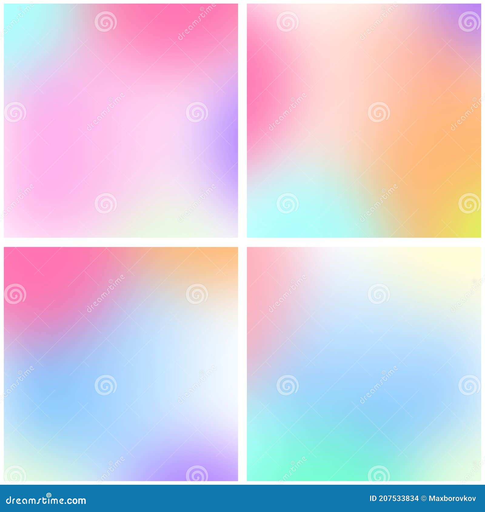 Set Of Square Gradient Multicolored Backgrounds Vector Illustration ...