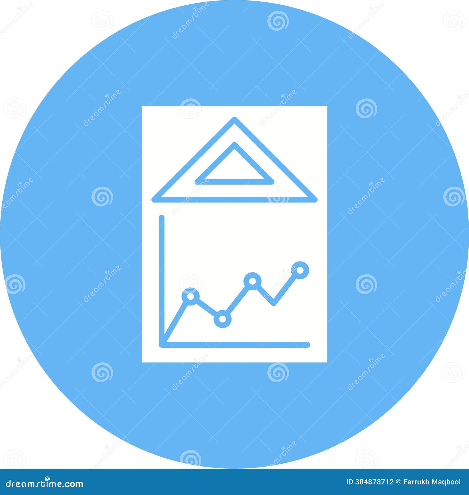 Set Square and Graph Icon Vector Image. Stock Vector - Illustration of ...
