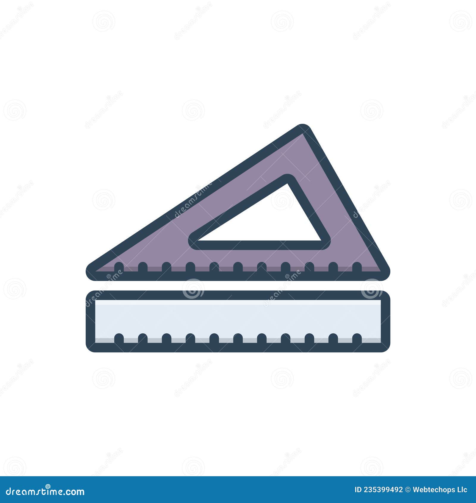 Color Illustration Icon for Set Square, Scale and Ruler Stock ...