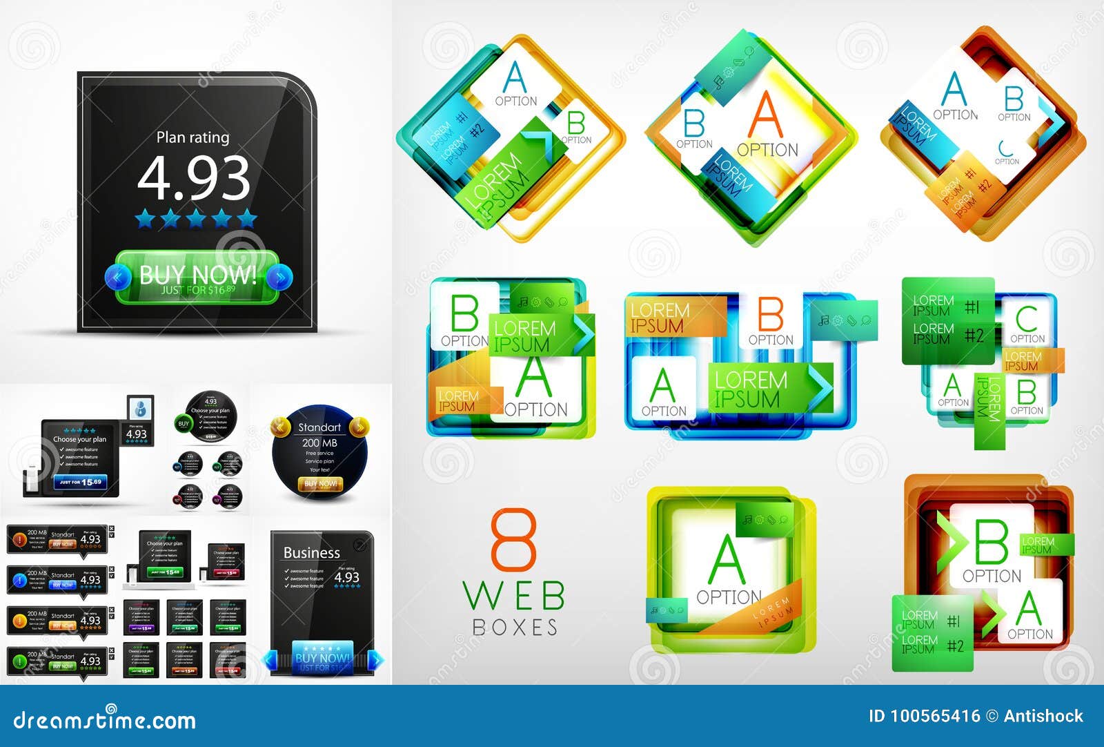 Set of square info banners stock vector. Illustration of dynamic ...