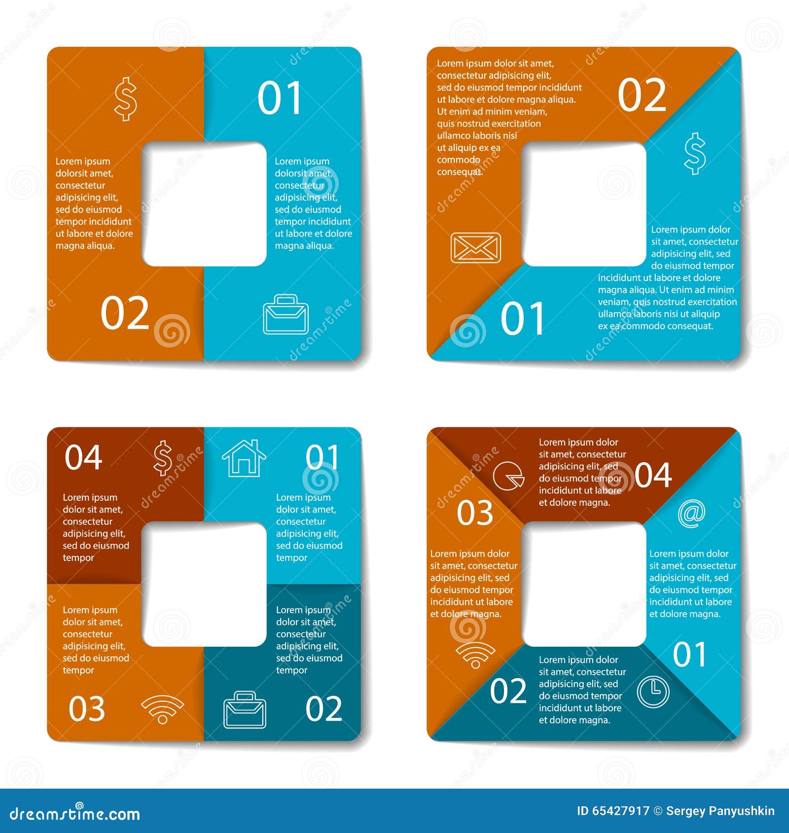 Set of square infographic stock vector. Illustration of data - 65427917