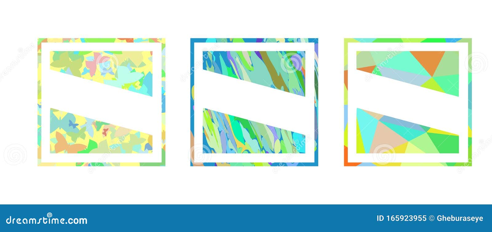 Set of Square Labels with Various Patterns, Isolated. Stock Vector ...