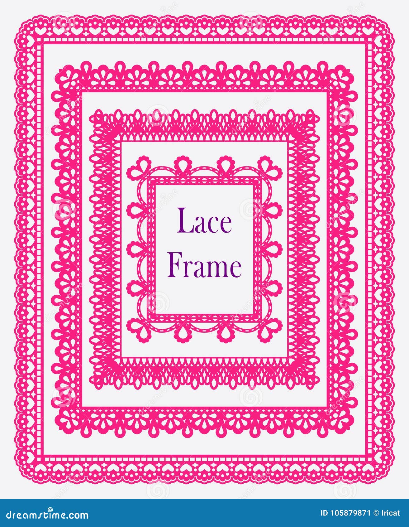 Set of square lace frames. stock vector. Illustration of frame - 105879871