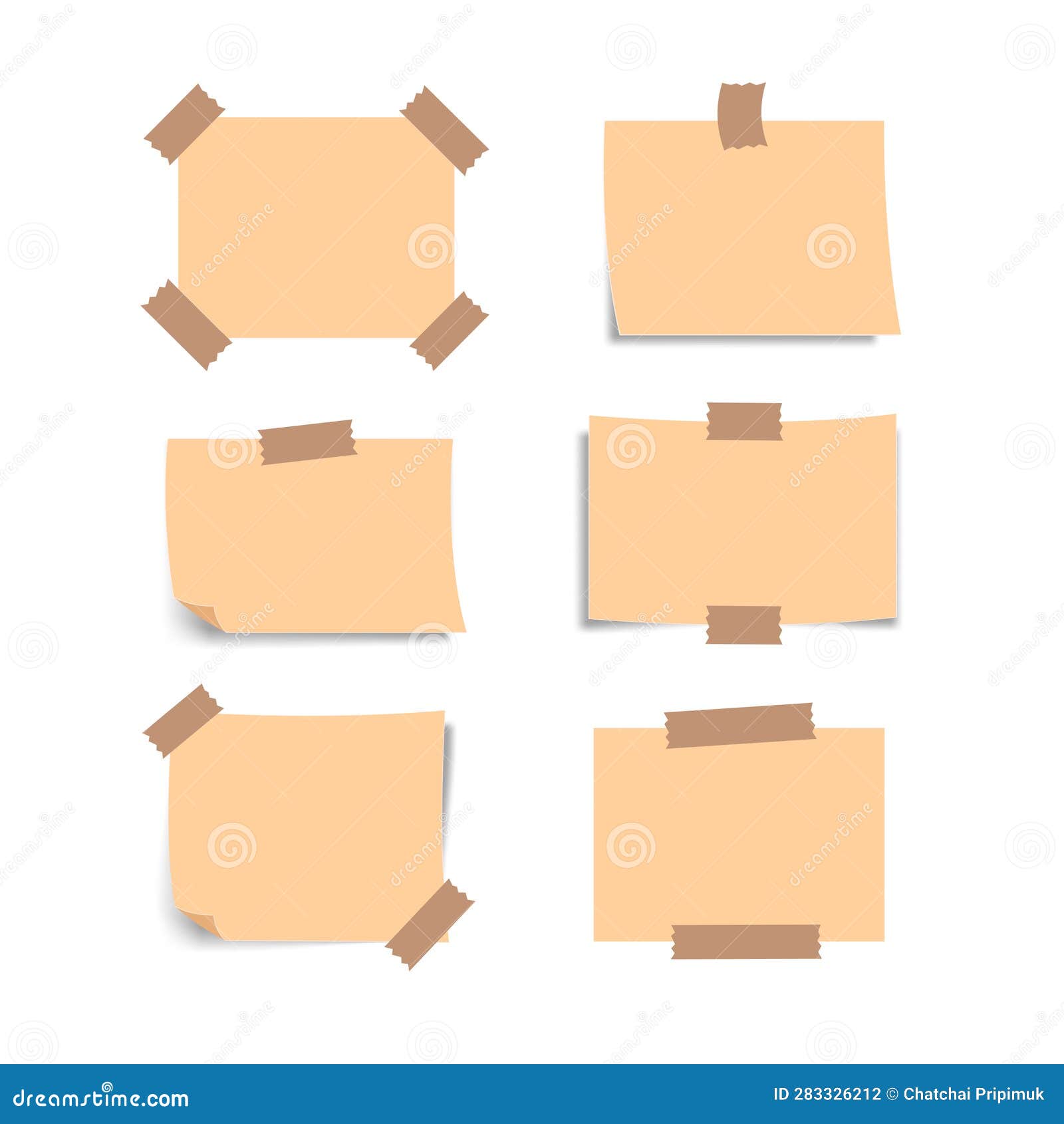 Set of Square Notepads, Vector Stock Vector - Illustration of remember ...