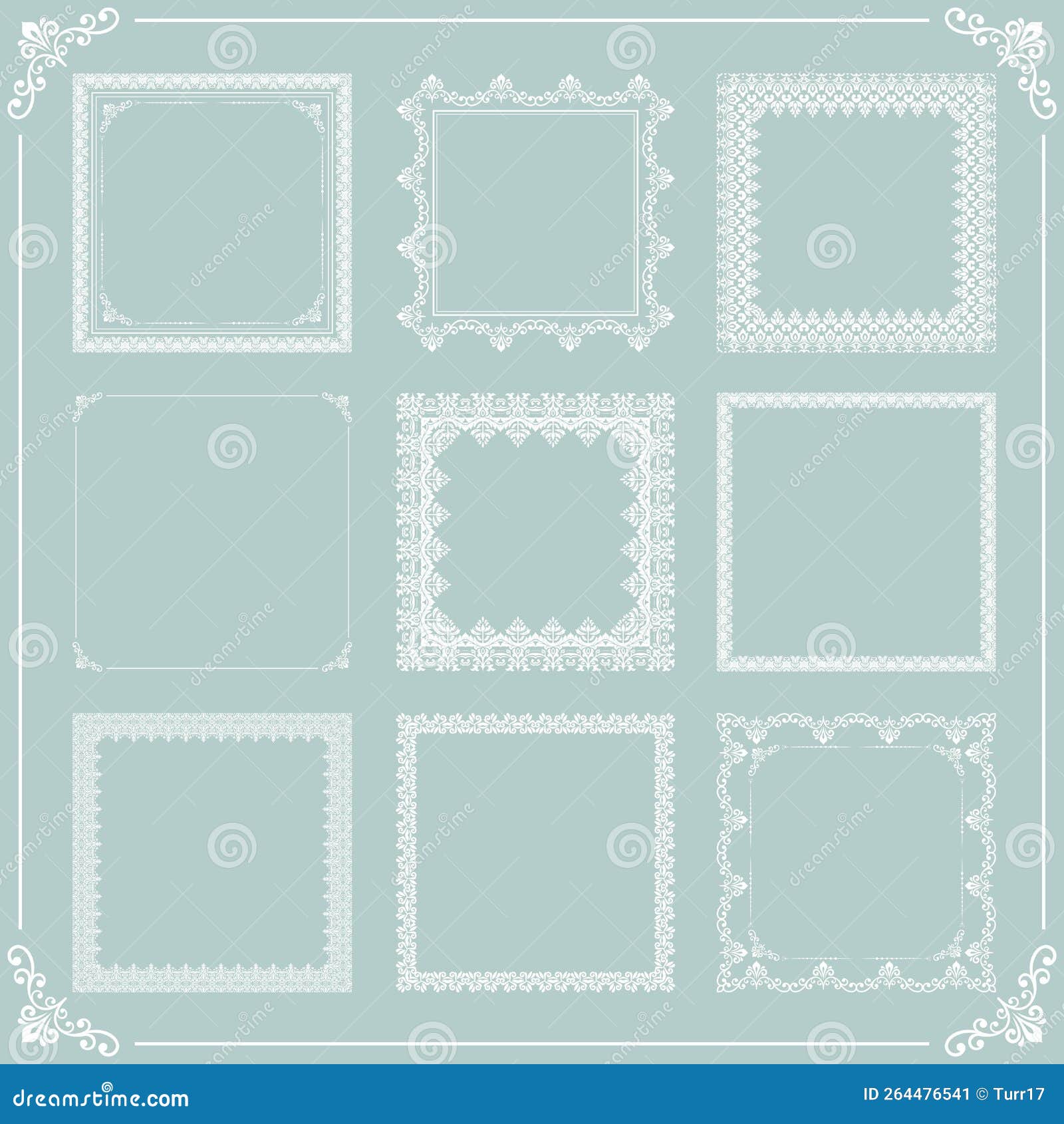 Set of Square Patterns stock illustration. Illustration of luxury ...