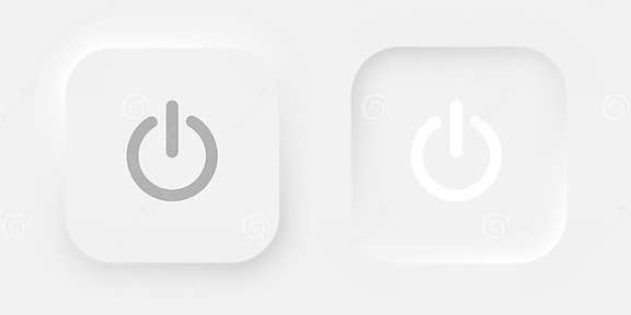 A Set of Square Power Buttons on a White Background. Stock Vector - Illustration of theme, apps ...