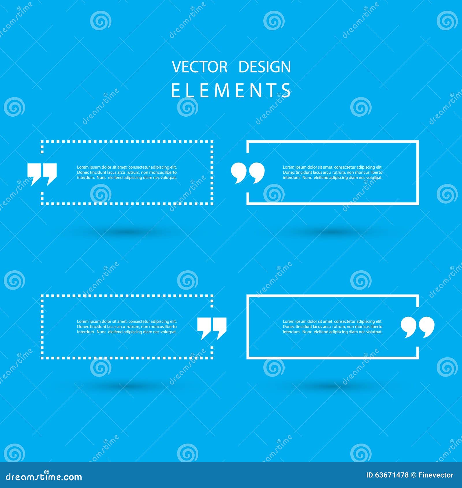 Set of Square Quote Text Bubbles. Stock Vector - Illustration of shape ...