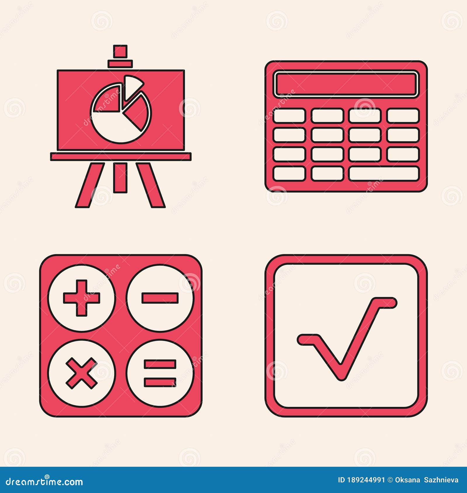 Set Square Root, Chalkboard with Diagram, Calculator and Calculator ...