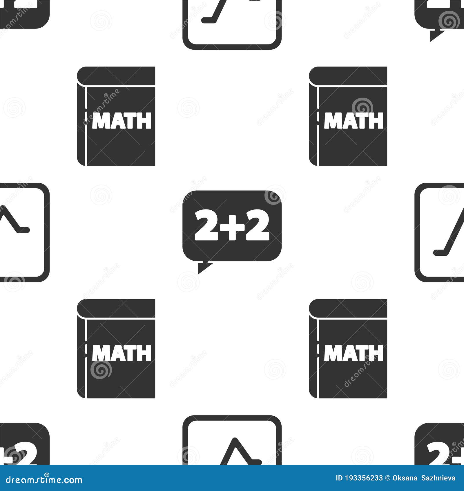 Set Square Root, Equation Solution and Book with Word Mathematics on ...