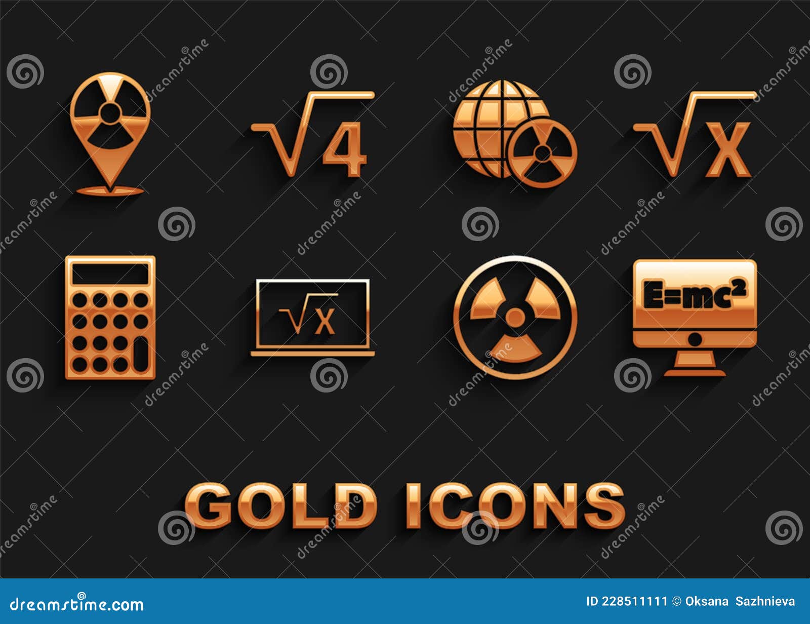 Set Square Root of X Glyph, Equation Solution, Radioactive, Calculator ...