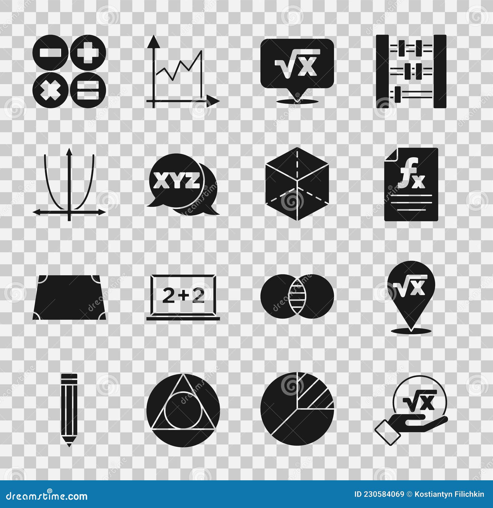 Set Square Root Of X Glyph Function Mathematical Symbol Xyz