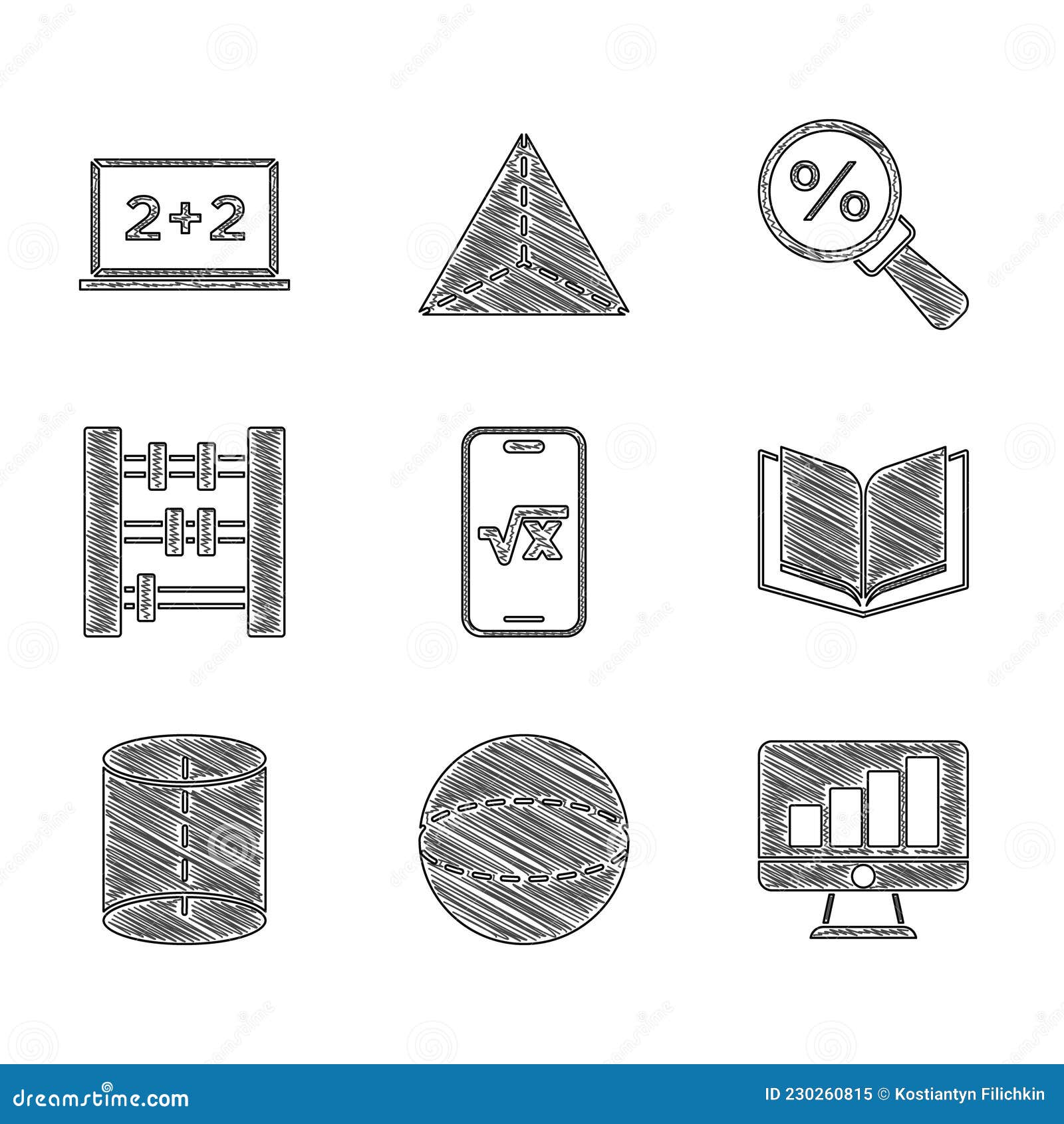Set Square Root of X Glyph, Geometric Figure Sphere, Computer Monitor ... Set Square Root of X Glyph, Geometric Figure Sphere, Computer Monitor ...
