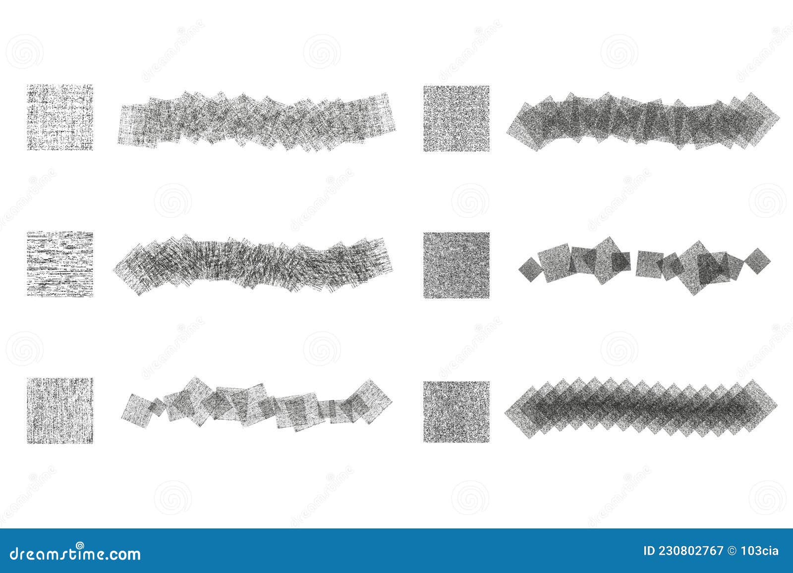 Set of Square Scatter Brushes + Editable Templates Vector in Noise ...