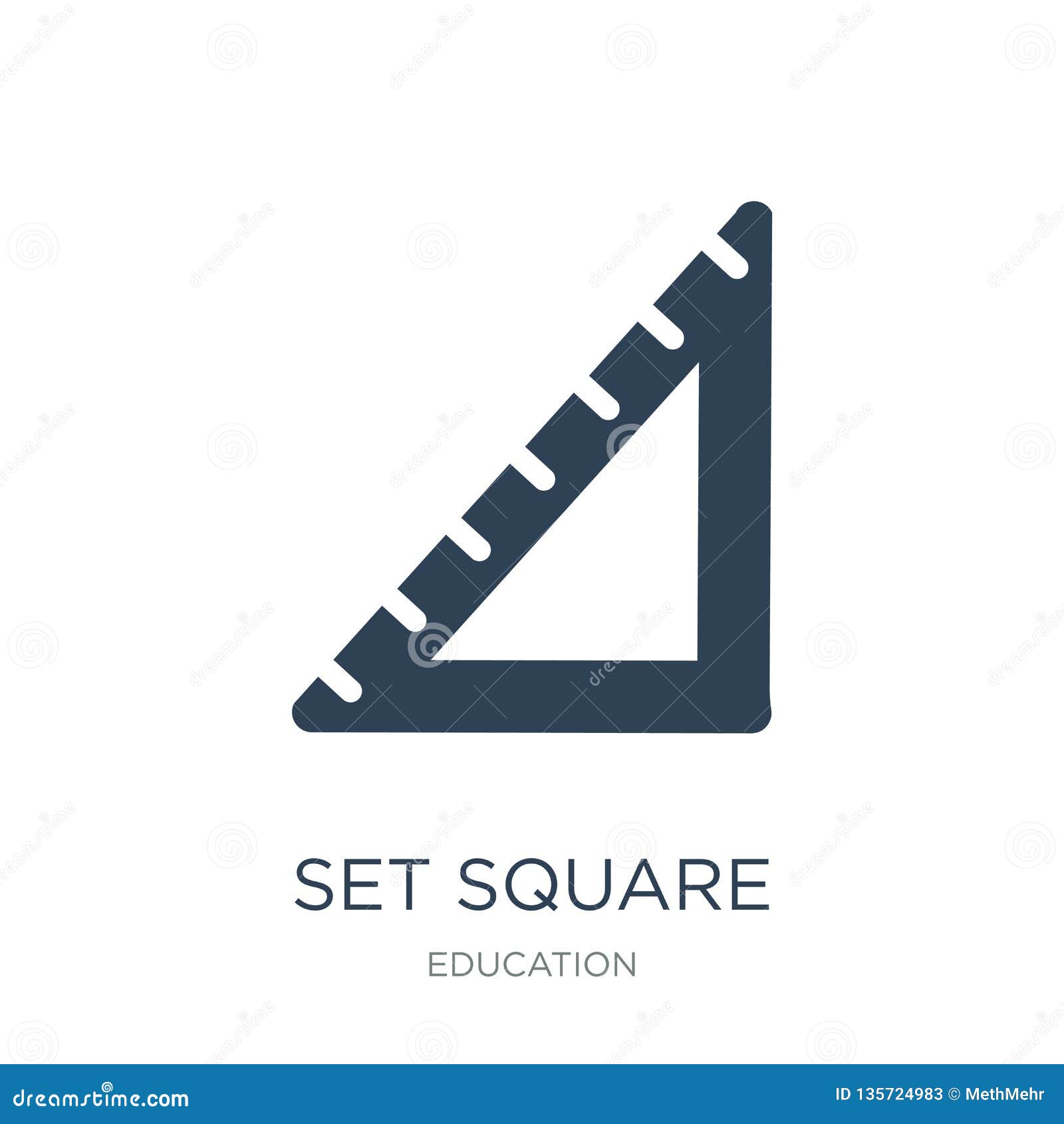 Set Square School Tool Icon in Trendy Design Style. Set Square School ...