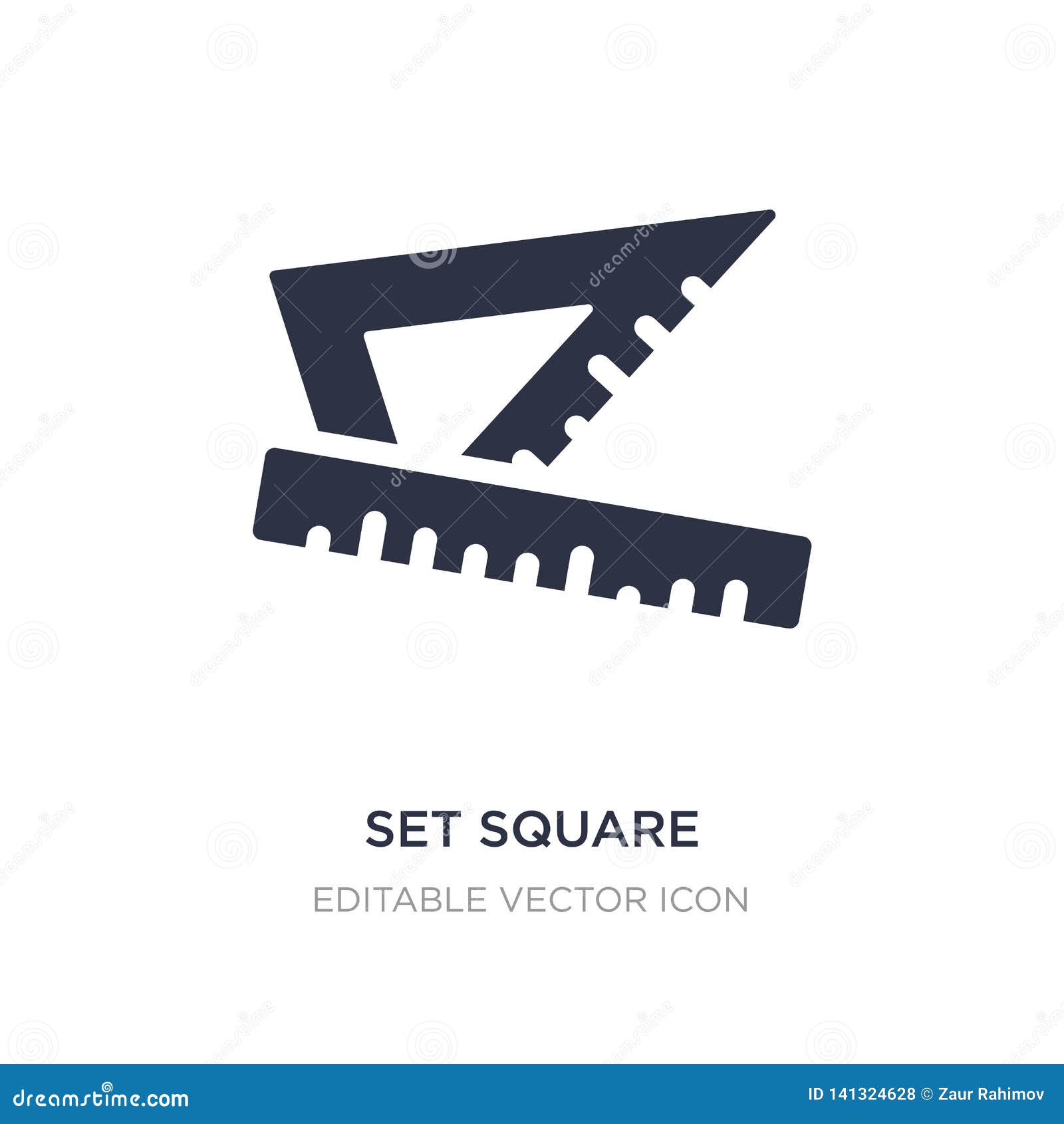 Set Square School Tool Icon on White Background. Simple Element ...