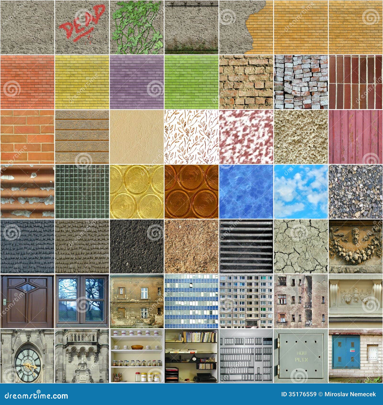 Set of 49 Square Seamless Textures Stock Image - Image of bricks ...