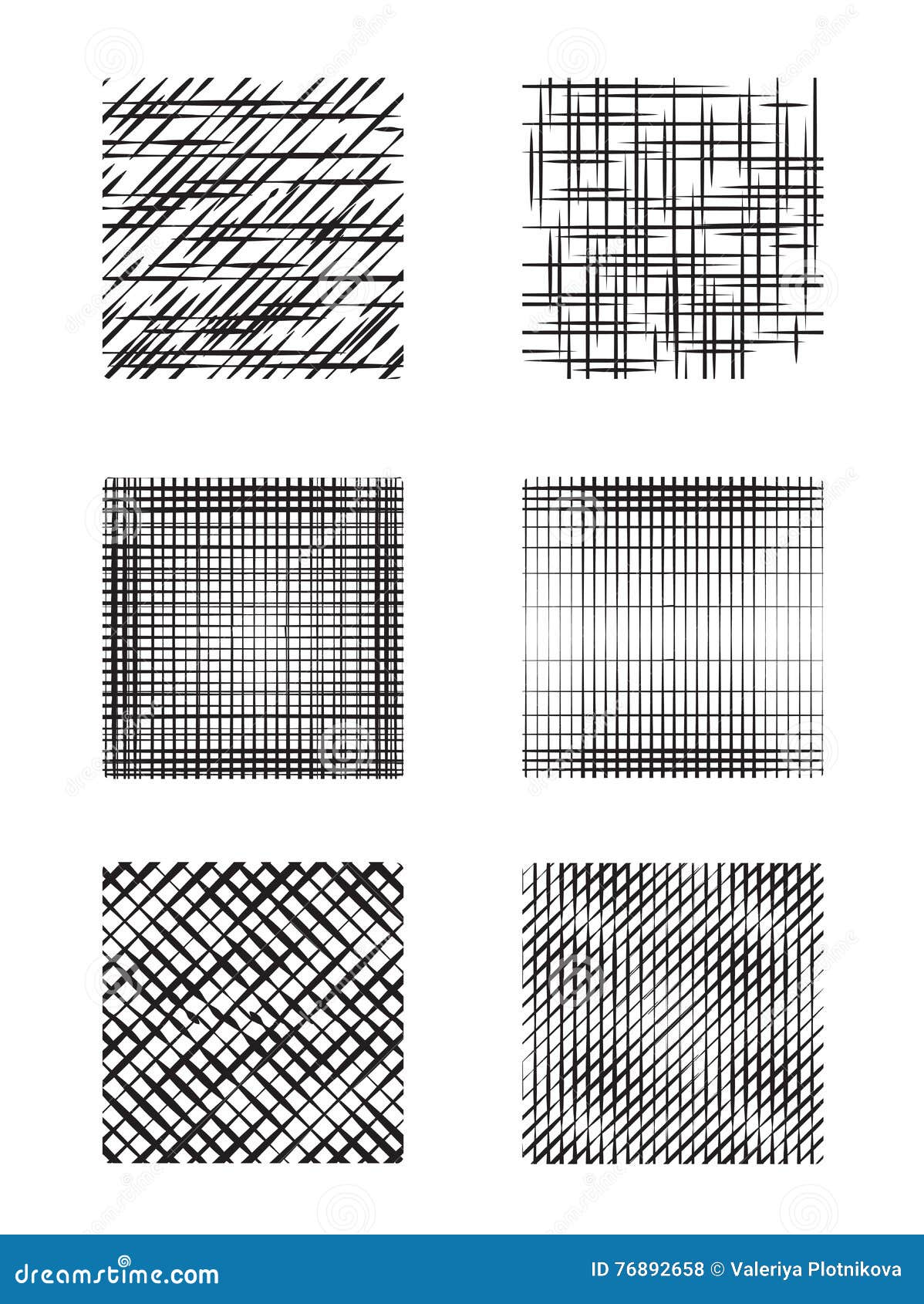 Set of Square Shapes with Hatching. Stock Vector - Illustration of ...