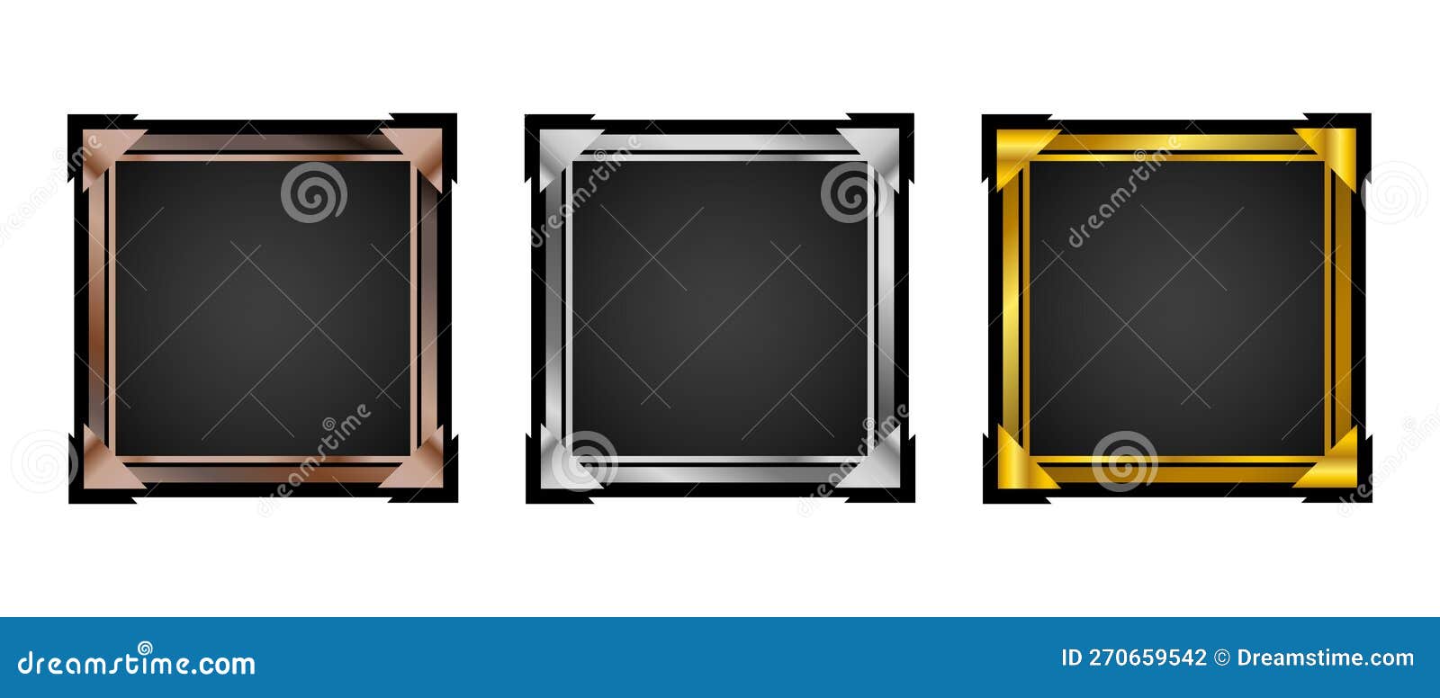 Set of Square Ui Game Frames. Empty Frames for Apps Stock Vector ...