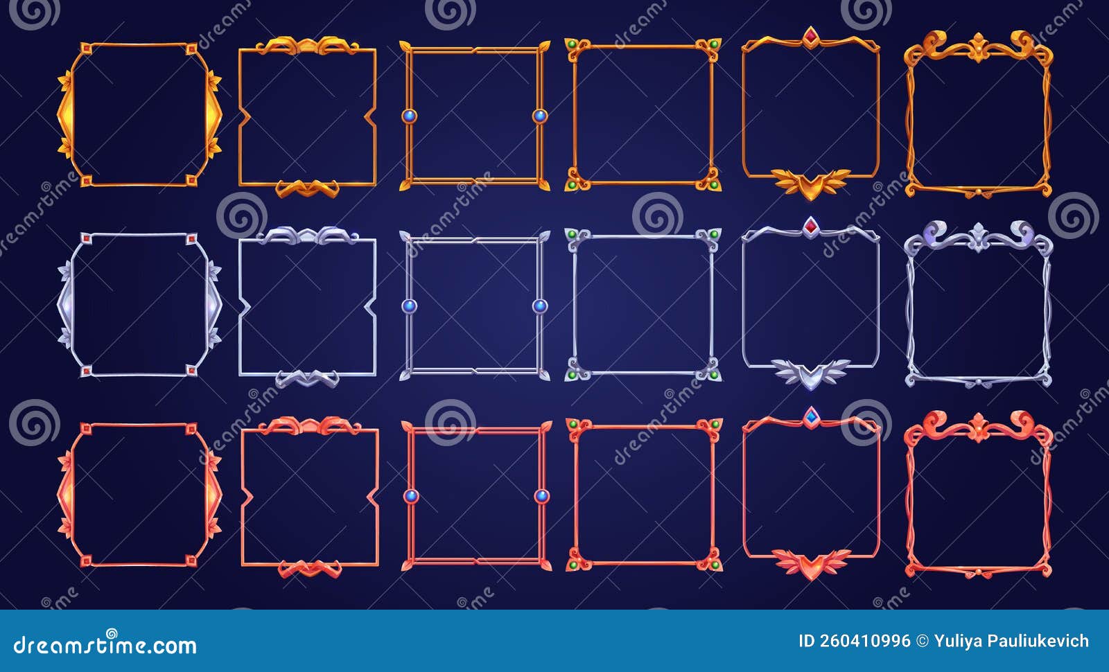 Set of Square Ui Game Frames, Medieval Borders Stock Vector ... Set of Square Ui Game Frames, Medieval Borders Stock Vector ...