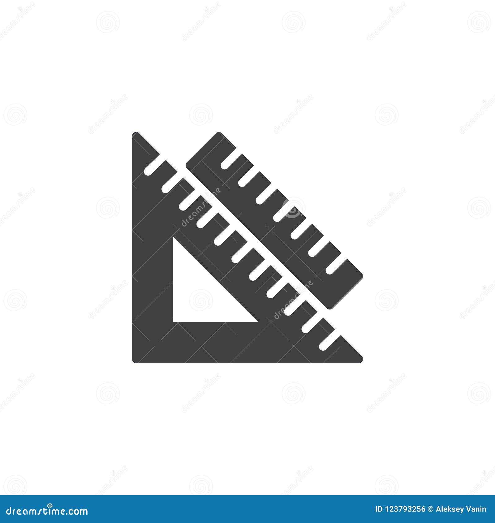 Set square vector icon stock vector. Illustration of triangle - 123793256