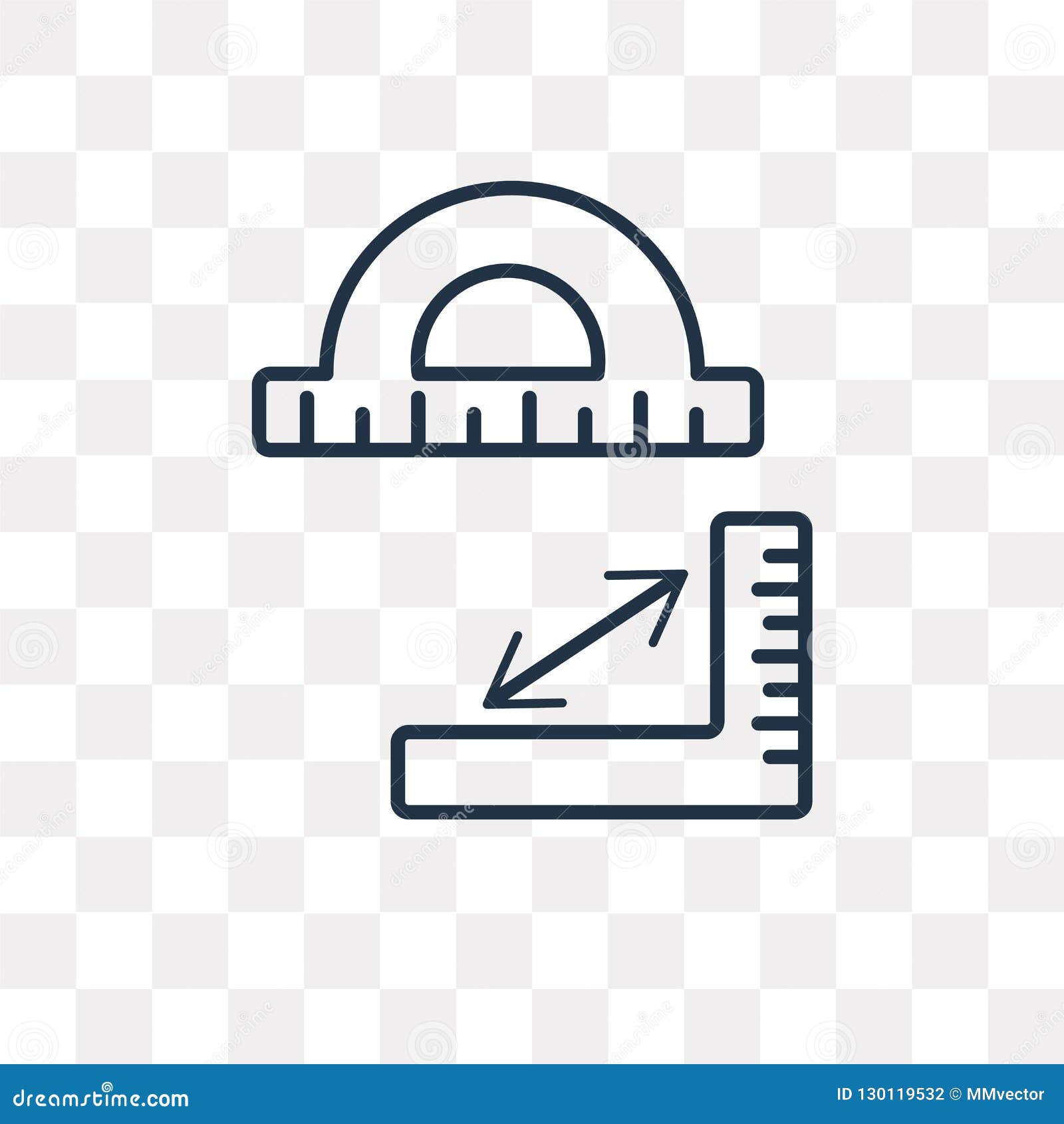 Set Square Vector Icon Isolated on Transparent Background, Linear Set ...