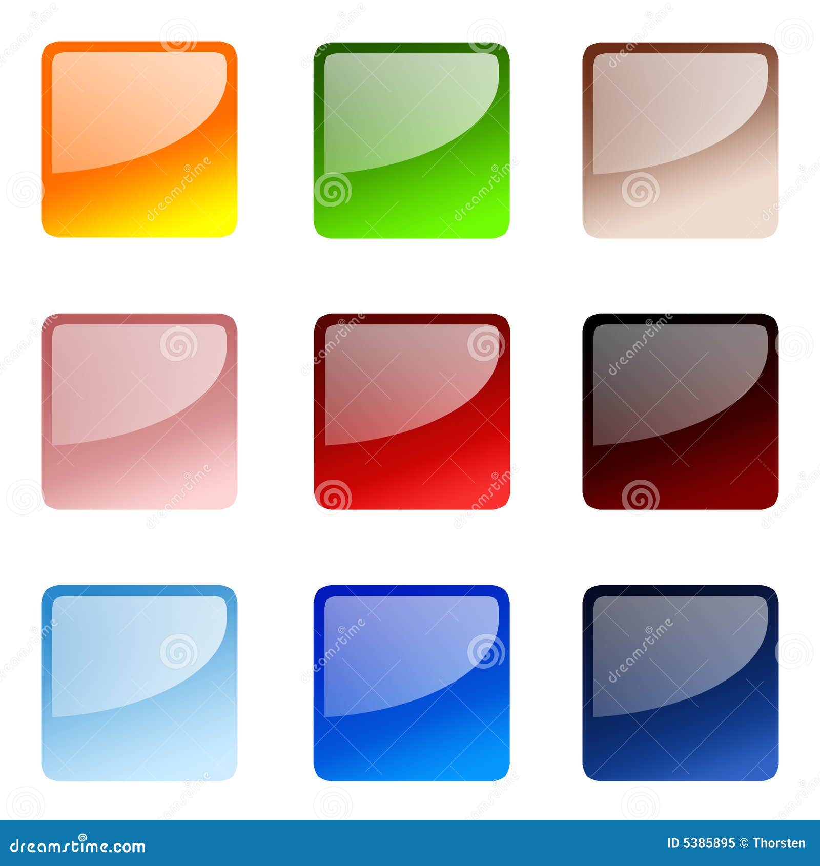 Set of Square Website Buttons Stock Illustration - Illustration of ...