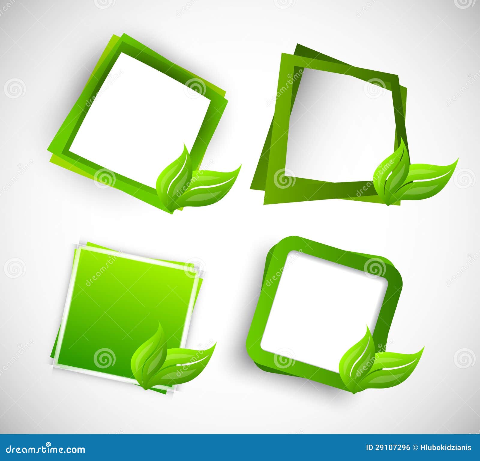 Set of squares with leaves stock vector. Illustration of design - 29107296