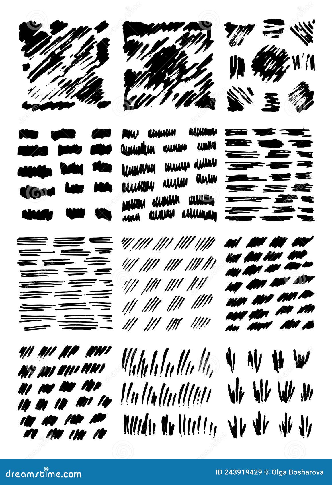 A Set of 12 Squares of Straight Lines, Stock Vector - Illustration of ...