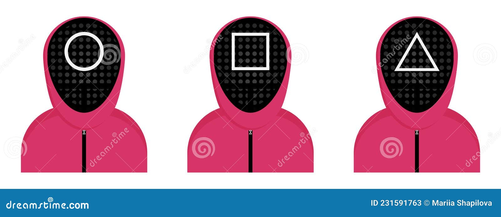 Squid Game Symbols. Round, Square, Triangle Stock Illustration ...