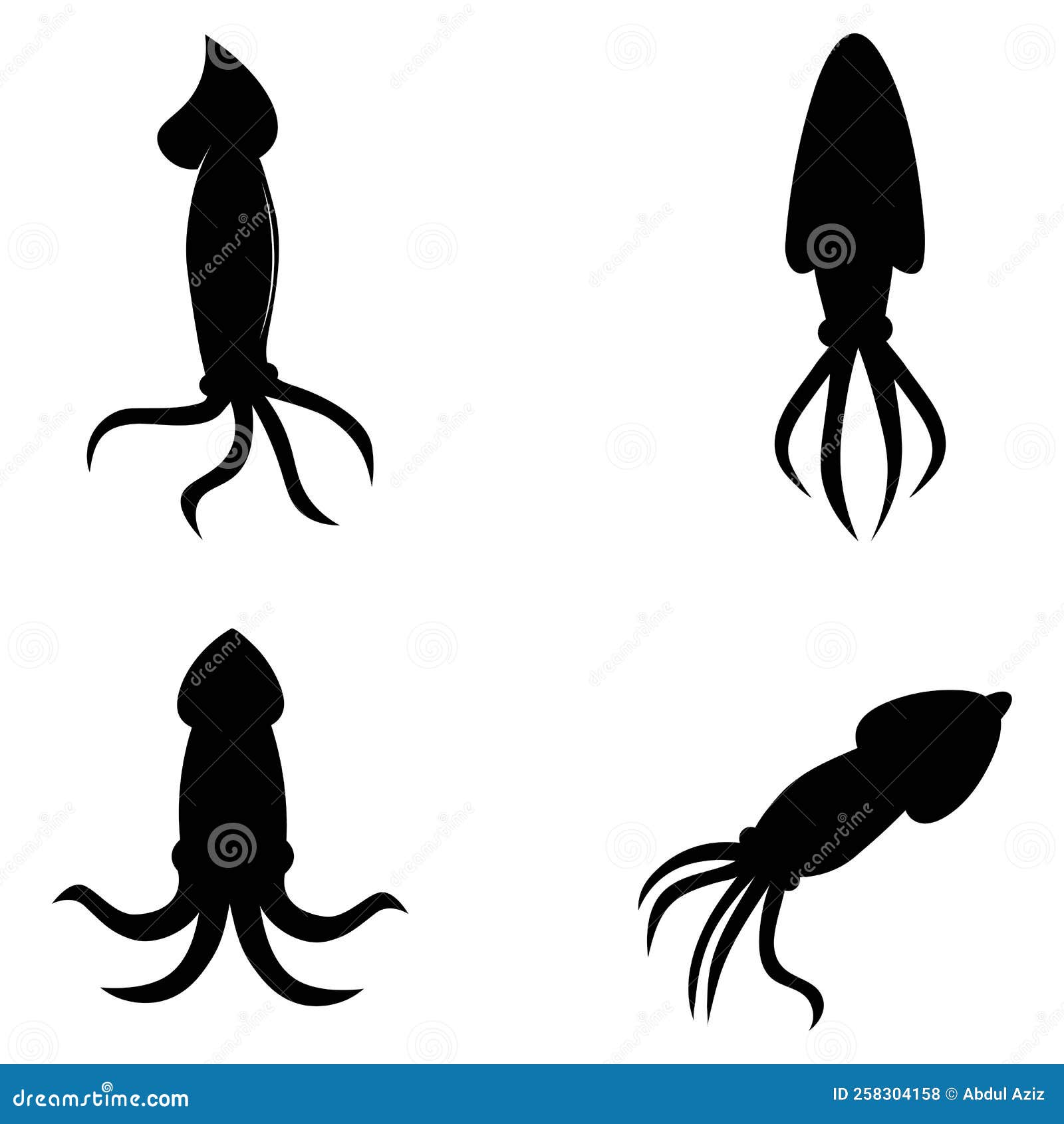 Set of Squid Icon Logo Illustration Free Vector Stock Vector ...
